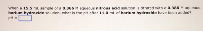 Solved A 15.9 mL sample of a 0.446M aqueous hypochlorous | Chegg.com