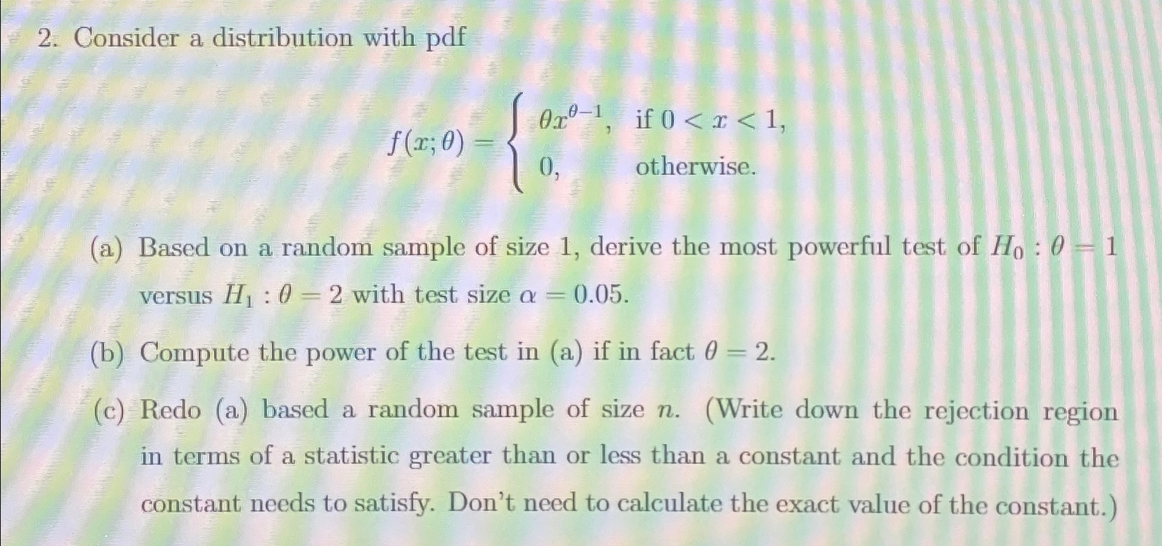 Solved Consider a distribution with | Chegg.com