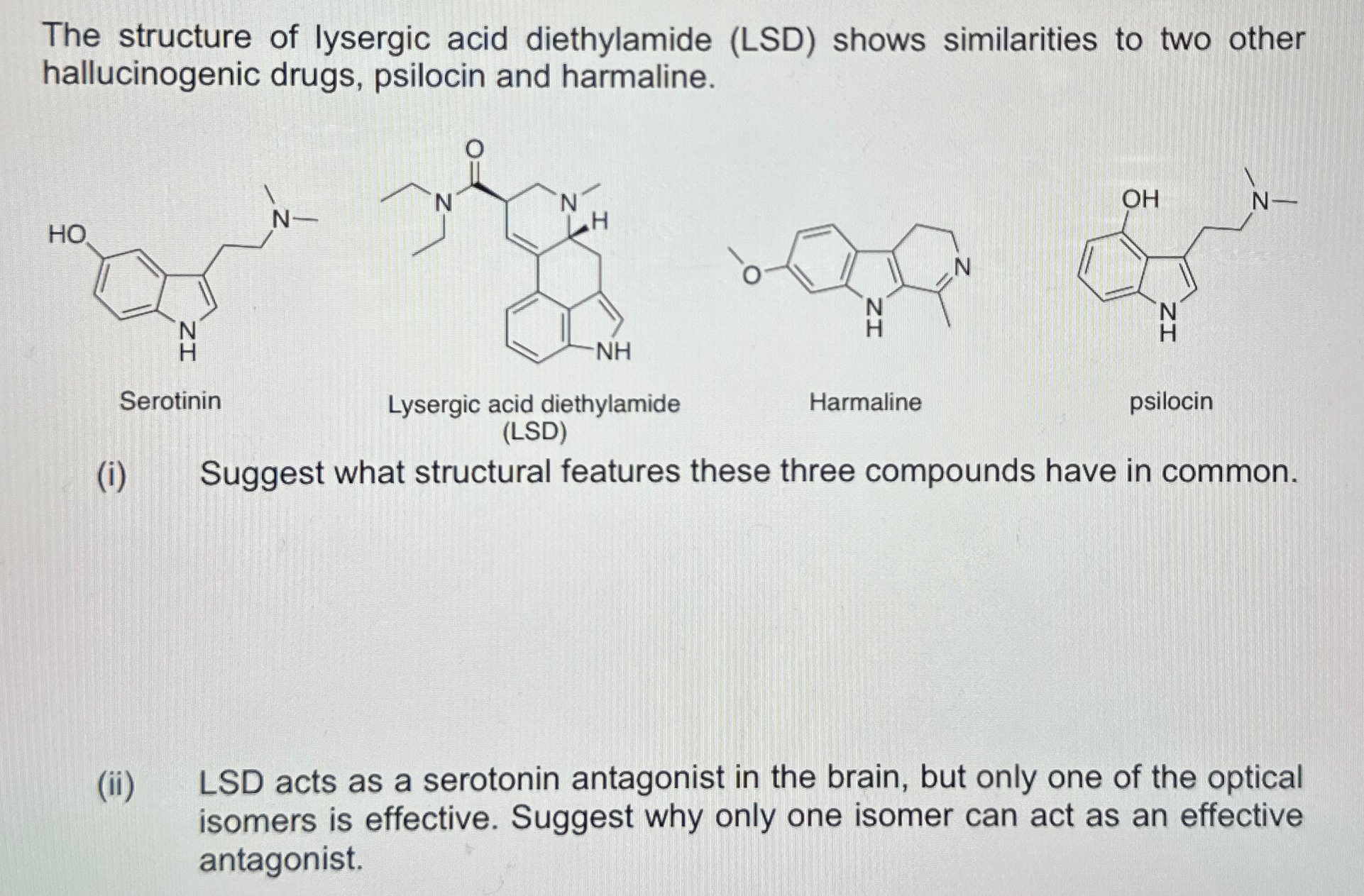 Solved The structure of Iysergic acid diethylamide (LSD) | Chegg.com