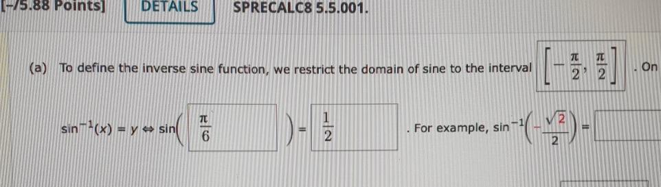 Solved DETAILSSPRECALC8 5.5.001.(a) To define the inverse | Chegg.com Solved DETAILSSPRECALC8 5.5.001.(a) To define the inverse | Chegg.com