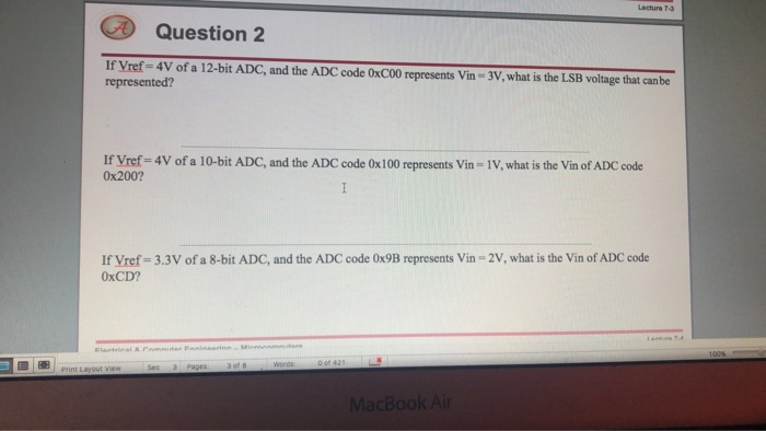 Solved Question 1 Given A 10 Bit Successive Approximation