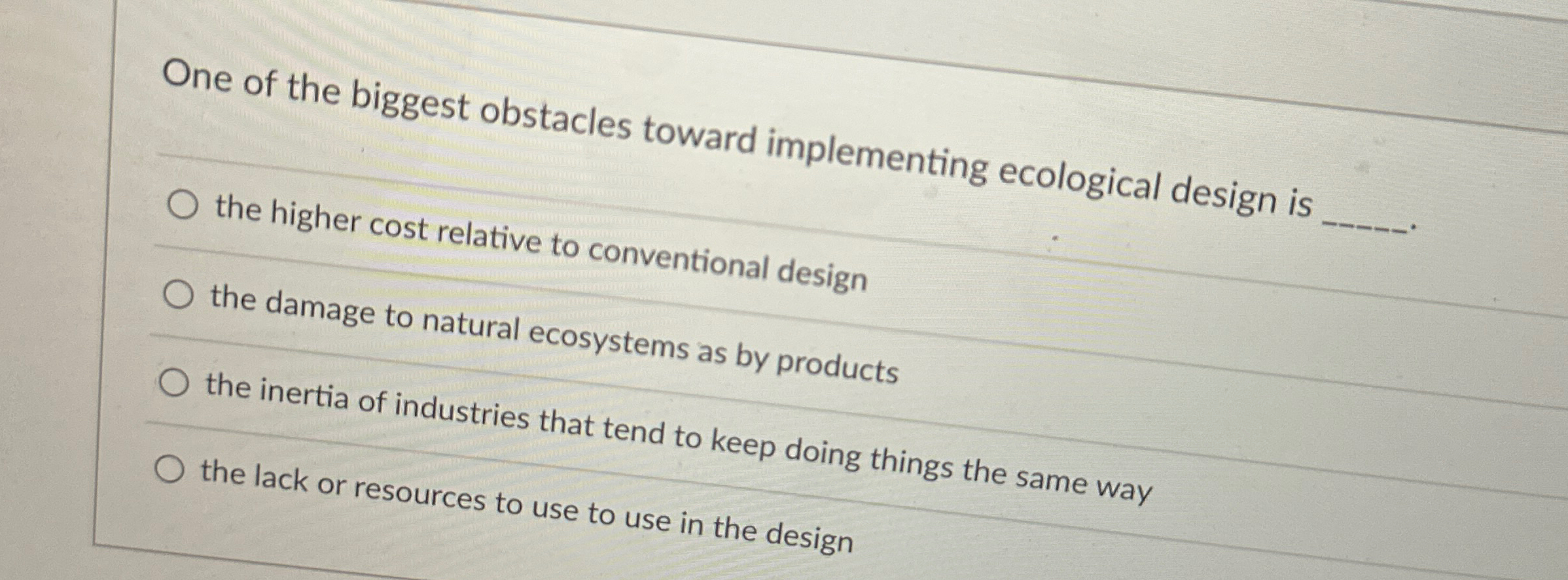 Solved One of the biggest obstacles toward implementing | Chegg.com