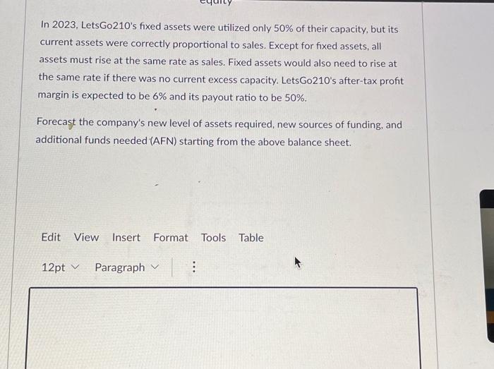 Solved Additional Financing Needed: LetsGo210's sales are | Chegg.com