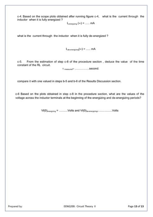 Solved Experiment No. 2 First Order Circuits 1. Objectives | Chegg.com