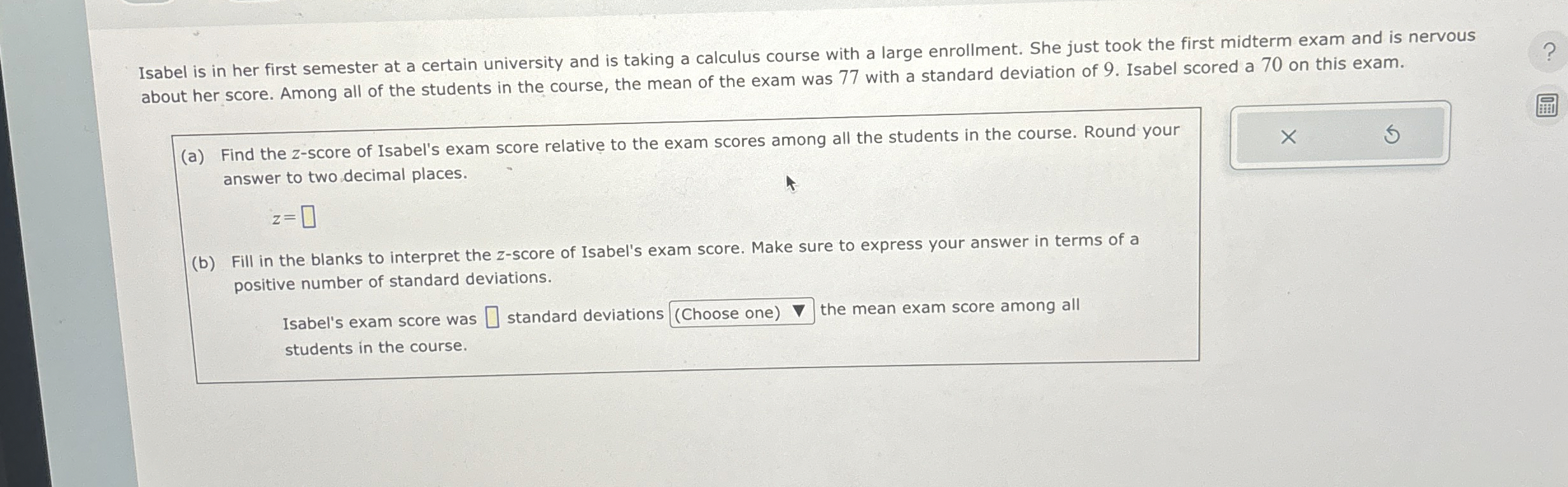 Solved Isabel is in her first semester at a certain | Chegg.com