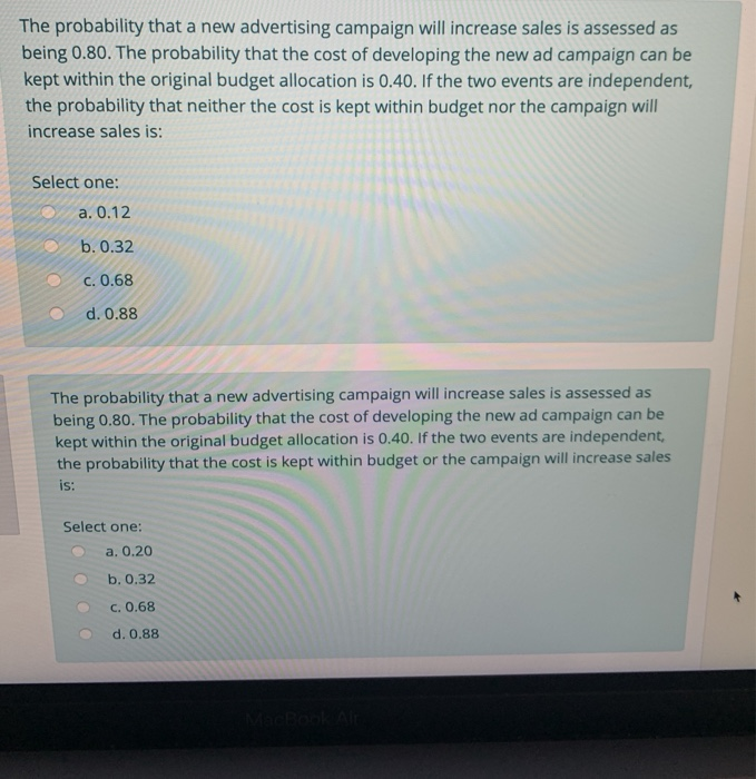 Solved The probability that a new advertising campaign will | Chegg.com