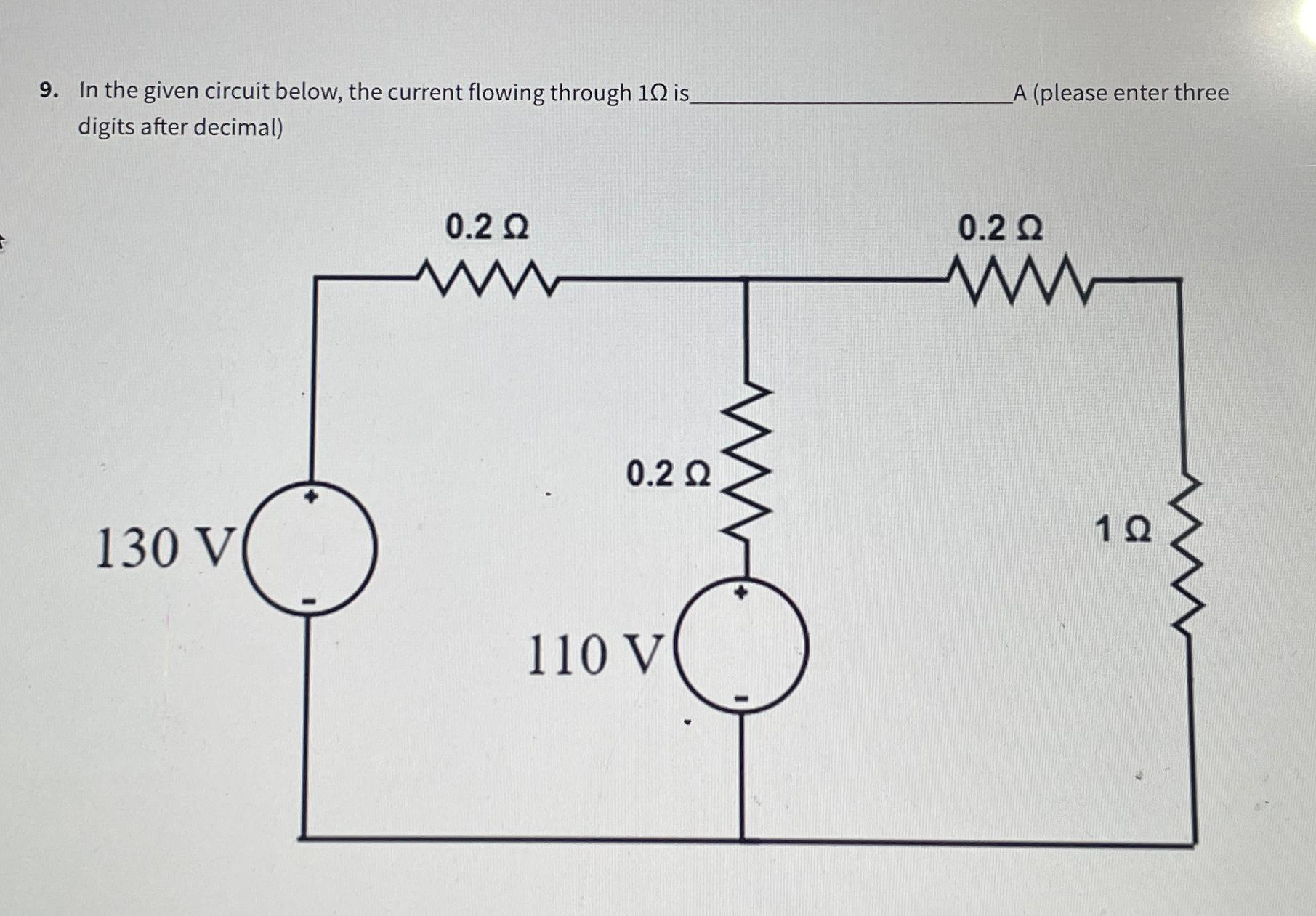 Solved In the given circuit below, the current flowing | Chegg.com