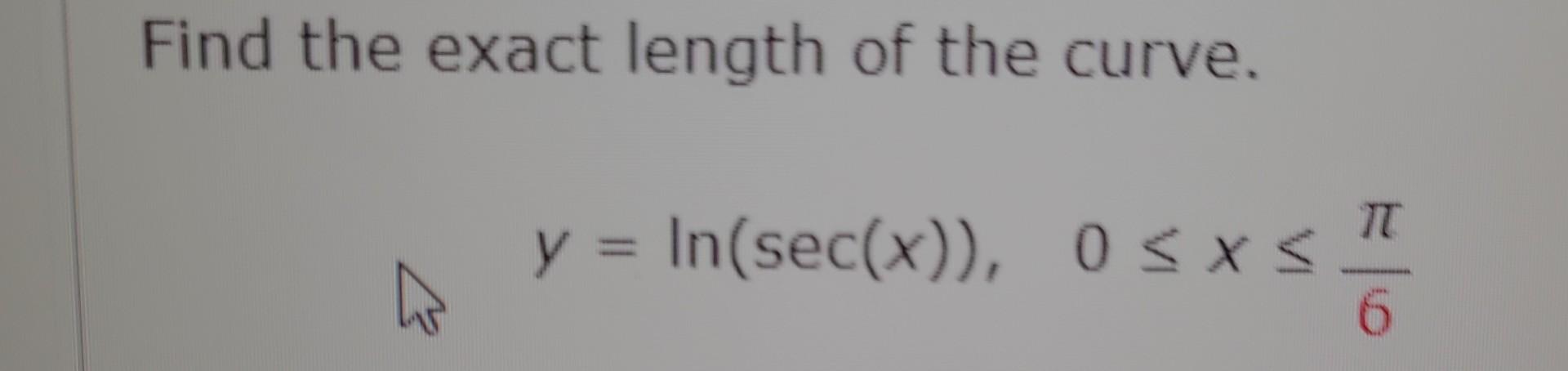 Solved Find the exact length of the curve. | Chegg.com