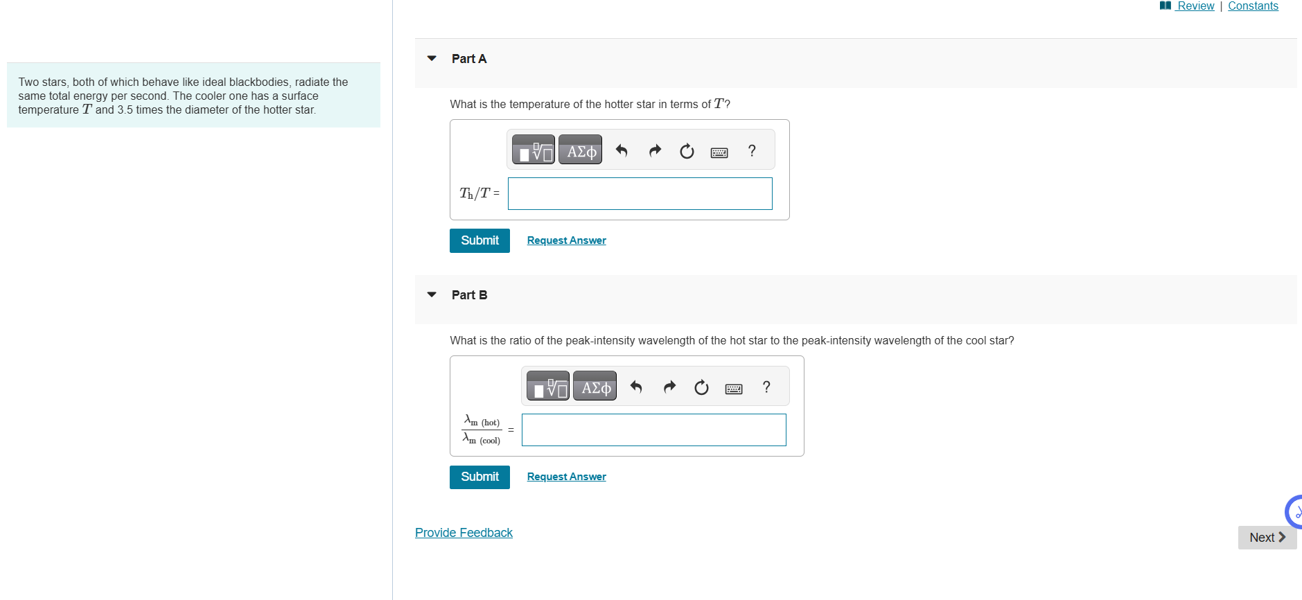 Solved Two stars, both of which behave like ideal | Chegg.com