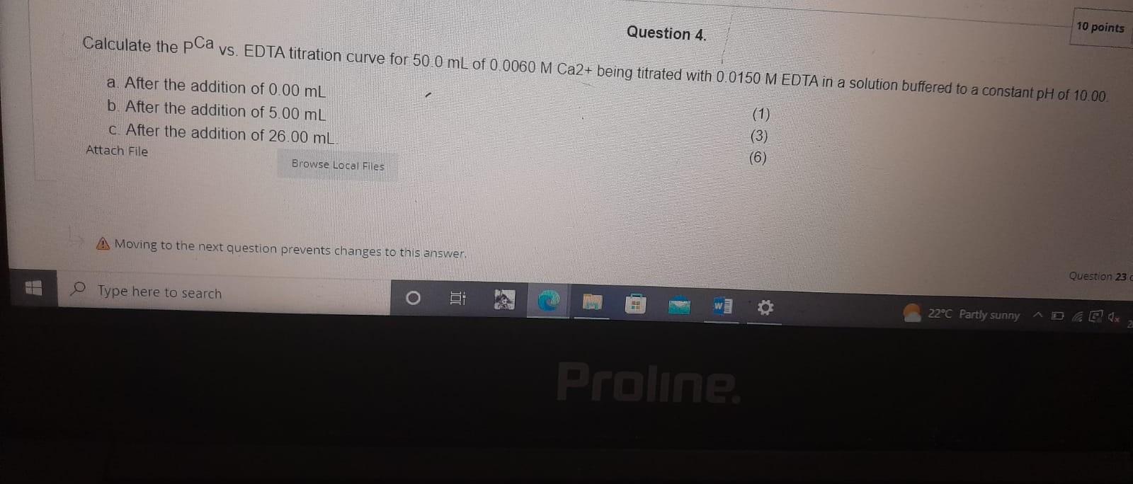 Solved Question 4. Calculate the PCa vs. EDTA titration | Chegg.com