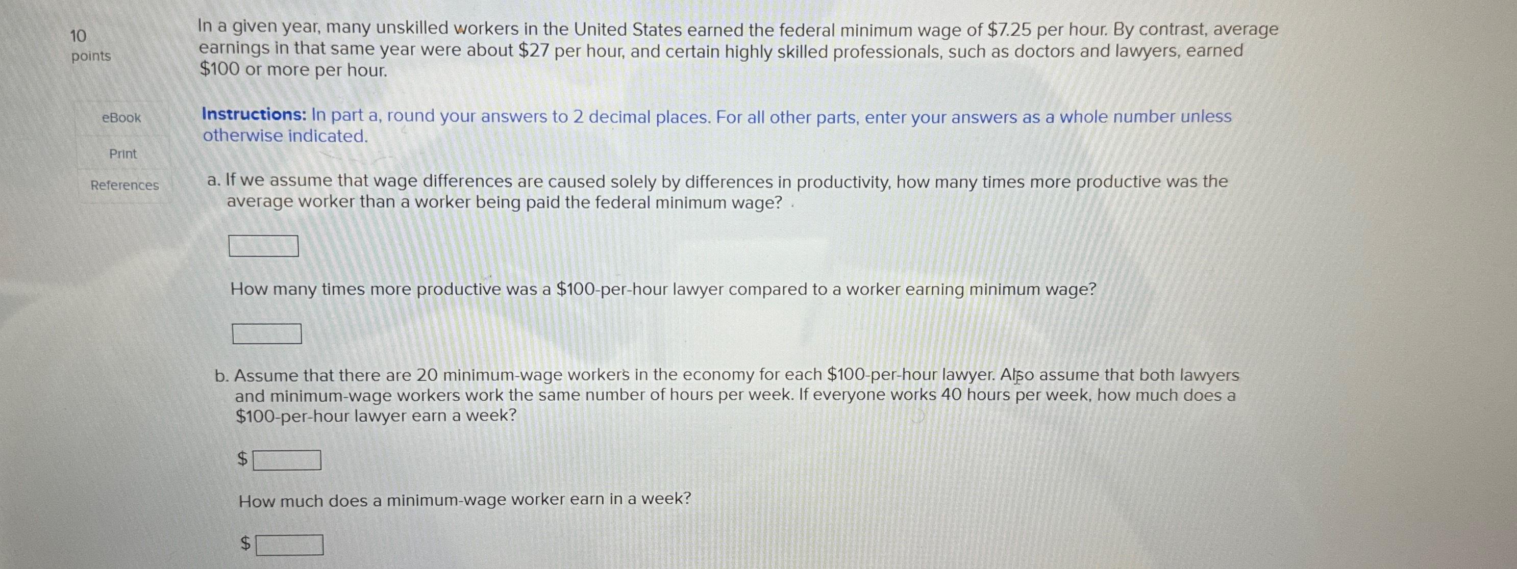 Solved 10 ﻿points eBook Print ReferencesIn a given year, | Chegg.com