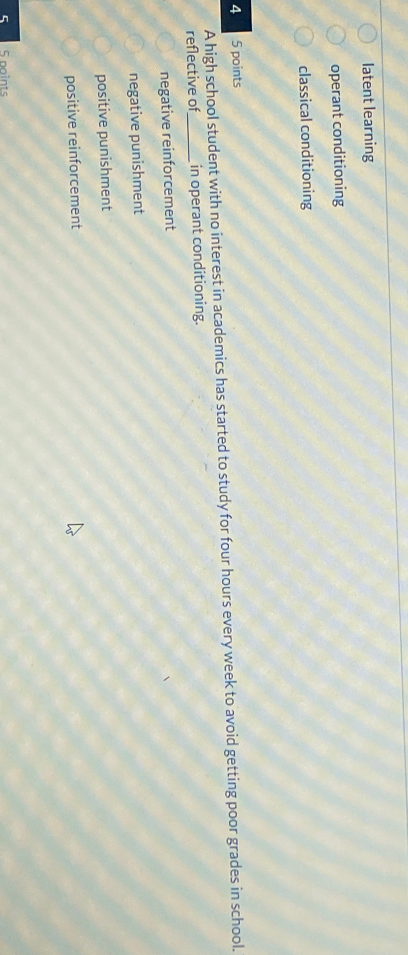 Solved latent learningoperant conditioningclassical | Chegg.com