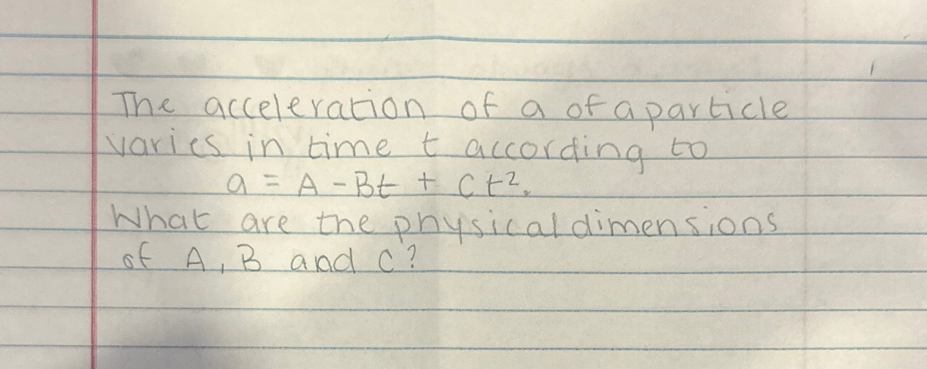 Solved The acceleration of a of a particle varies in time t | Chegg.com