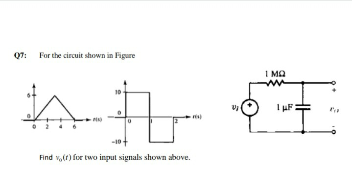 Solved Q7: For the circuit shown in Figure 1 ΜΩ 10 ^ 7 VI 1 | Chegg.com