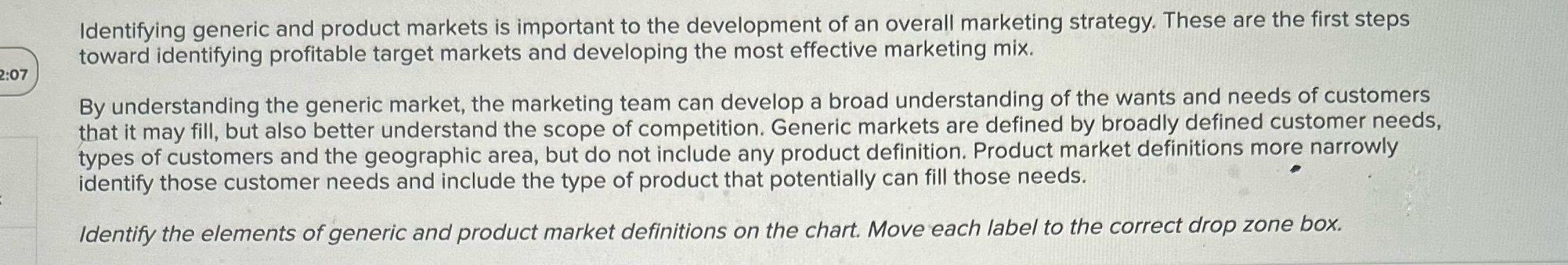 Solved Identifying generic and product markets is important | Chegg.com