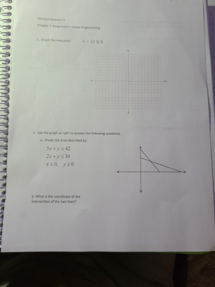 Solved Decision Science 71 Chapter 7 Assignment - Linear | Chegg.com