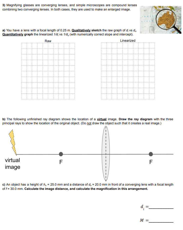 Solved Magnifying glasses are converging lenses, and simple | Chegg.com