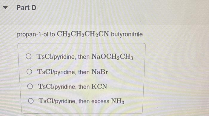 Solved Show how you would convert propan-1-ol to the | Chegg.com