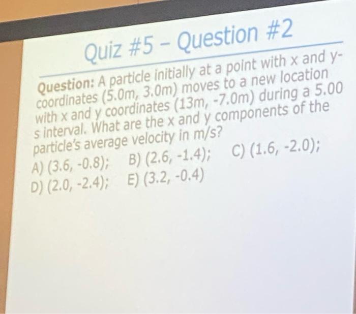 Solved Question: A particle initially at a point with x and | Chegg.com