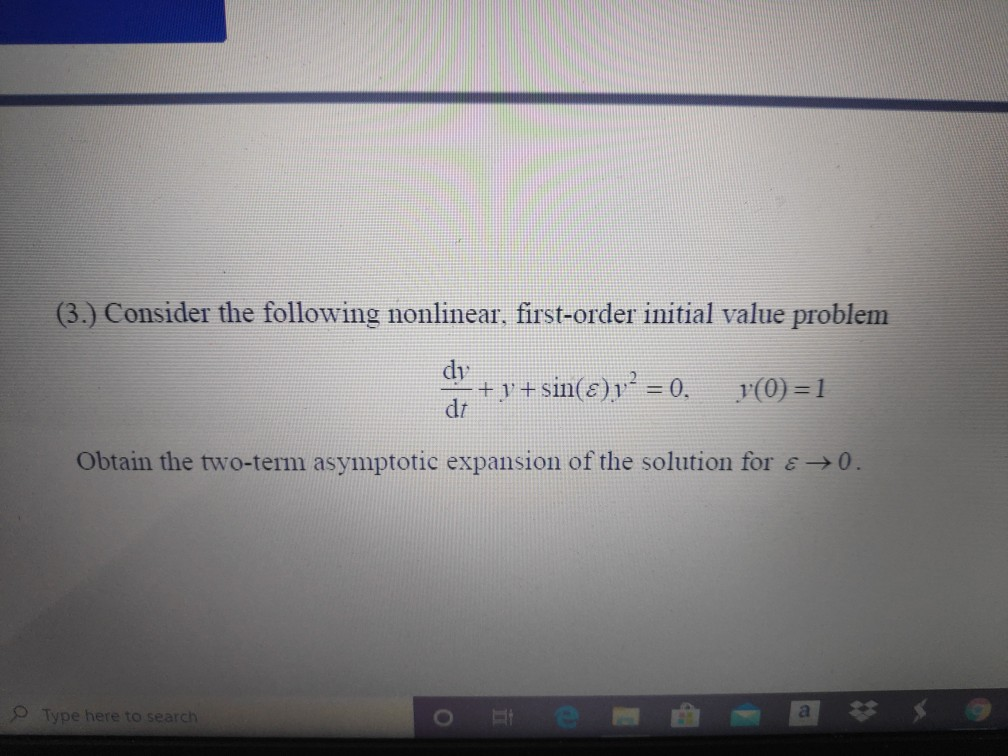Solved (3.) Consider the following nonlinear, first-order | Chegg.com