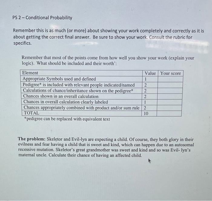 PS 2 - Conditional Probability Remember this is as | Chegg.com