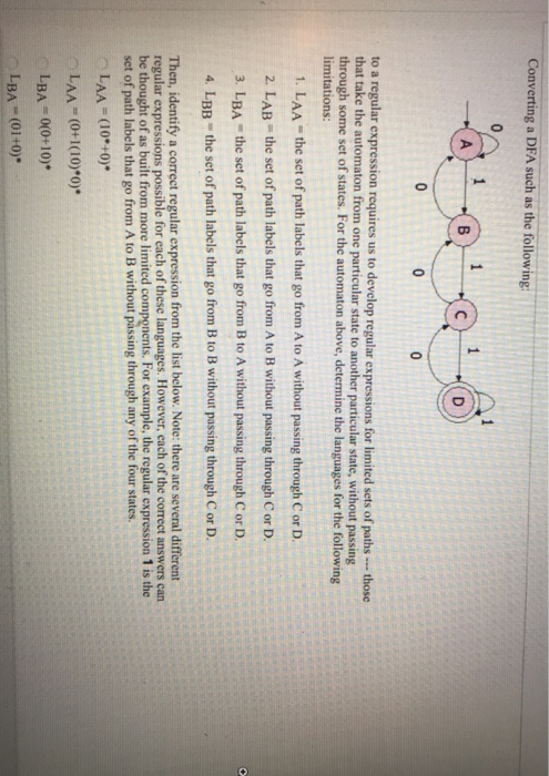 Solved Converting a DFA such as the following: A U 0 0 0 to | Chegg.com