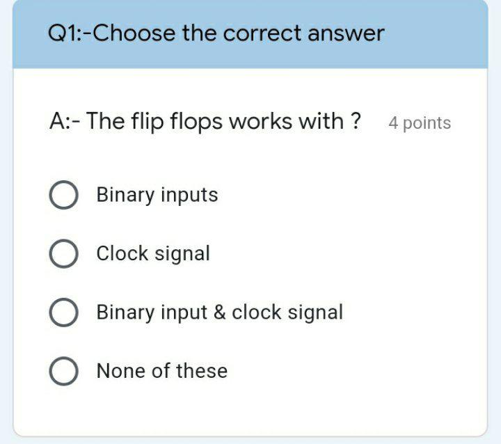 Solved Q1:-Choose the correct answer A:- The flip flops | Chegg.com