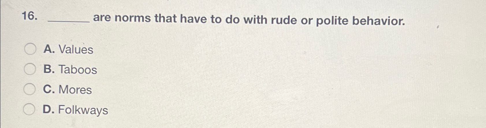 Solved are norms that have to do with rude or polite | Chegg.com