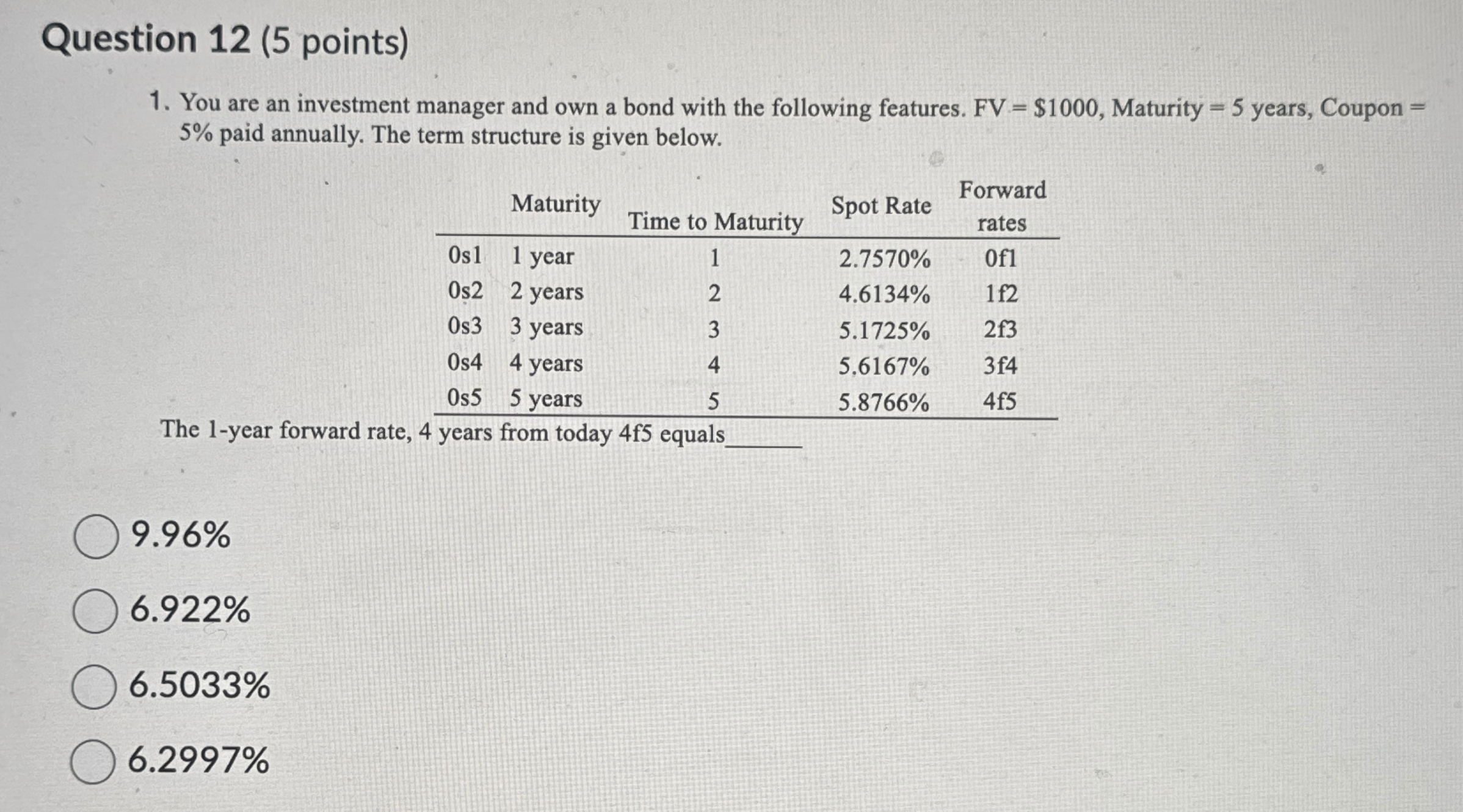 Solved Question 12 (5 ﻿points)You are an investment manager | Chegg.com