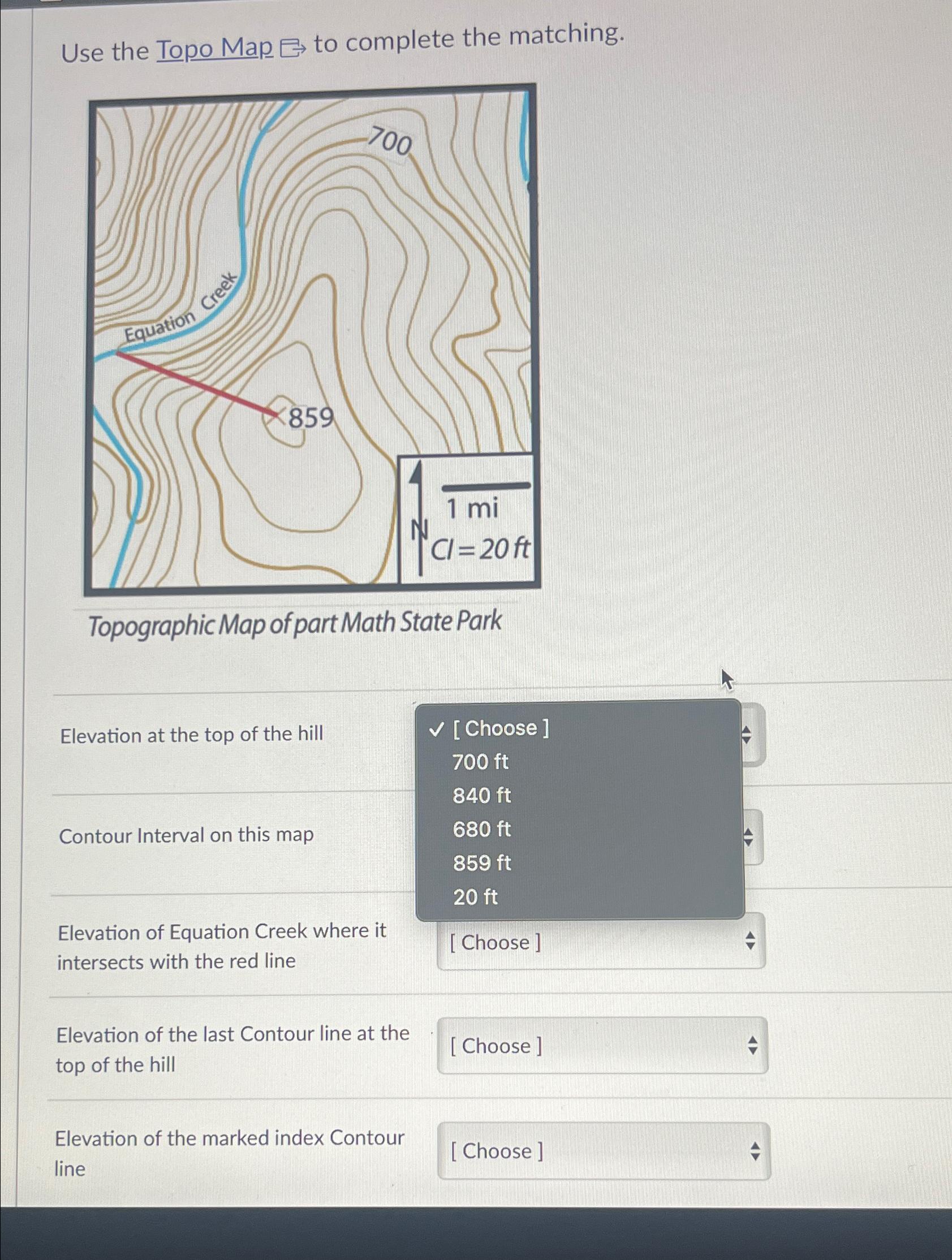 Use the Topo Map G ﻿to complete the | Chegg.com
