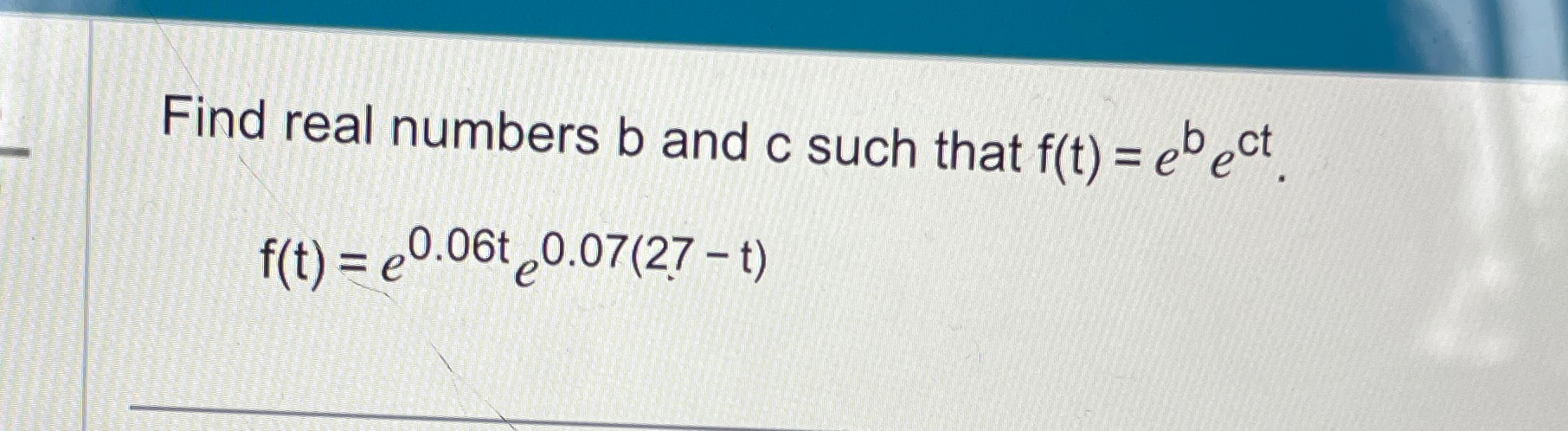 Solved Find real numbers b ﻿and c ﻿such that | Chegg.com