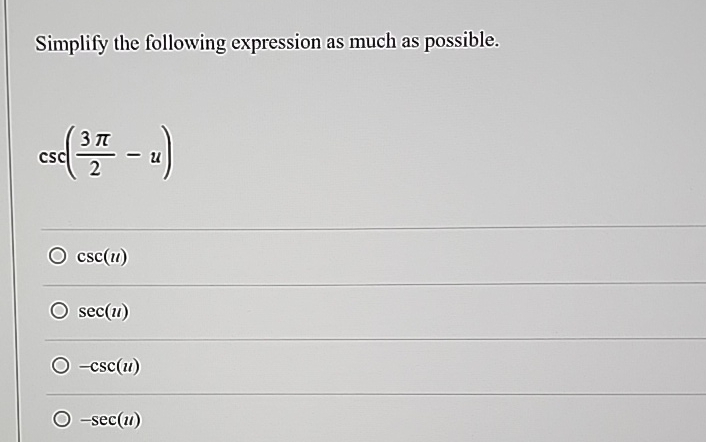 Solved Simplify the following expression as much as | Chegg.com