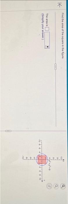 Solved Find the area of the square in the figureFind an | Chegg.com