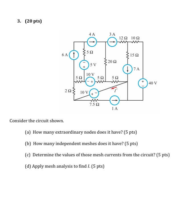 Solved 3. (20 pts) 3A 12210 22 M 40 V Consider the circuit | Chegg.com