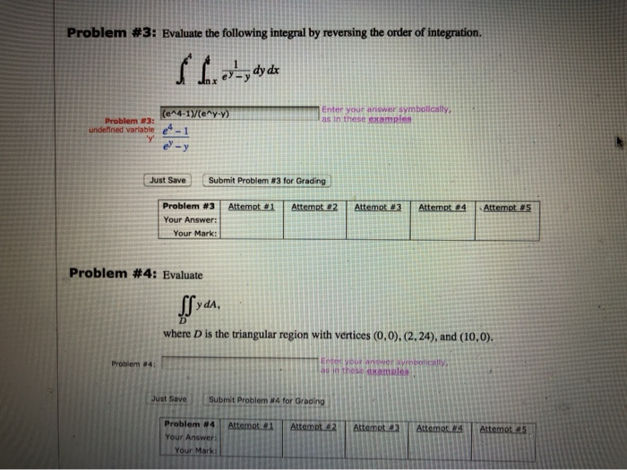 Solved Problem #3: Evaluate the following integral by | Chegg.com