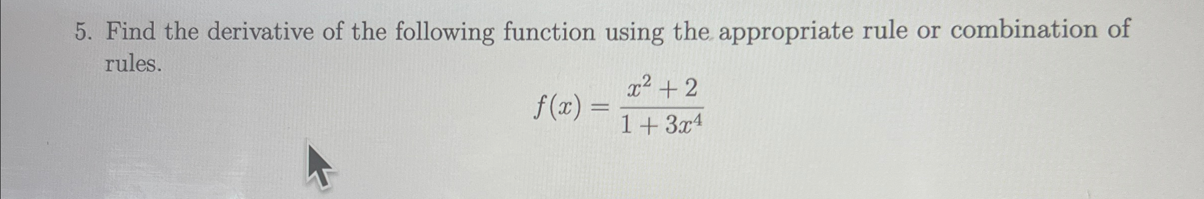 Solved Find the derivative of the following function using | Chegg.com