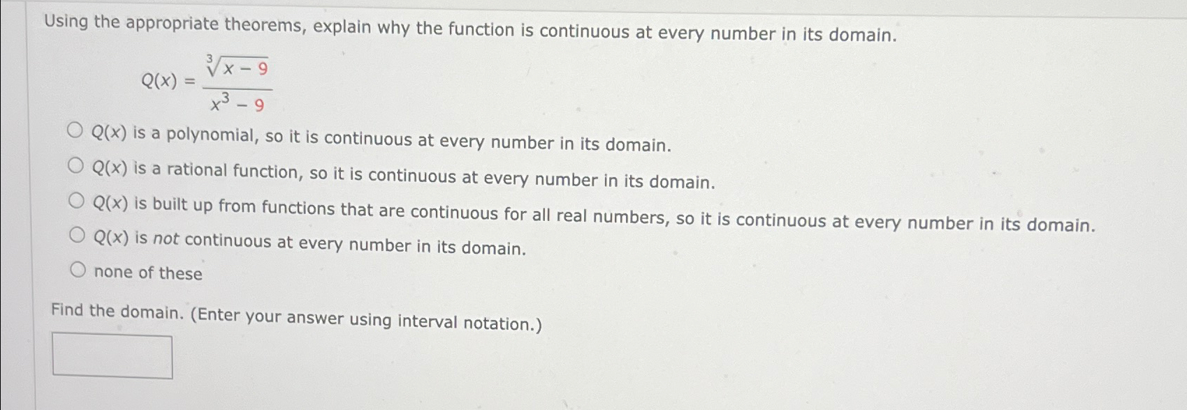 Solved Using the appropriate theorems, explain why the | Chegg.com