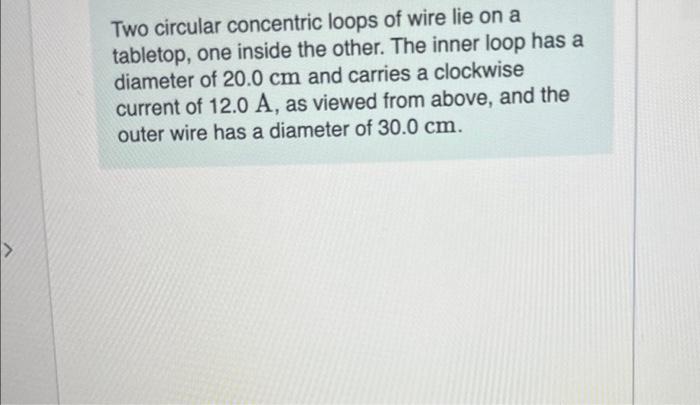 Solved Two circular concentric loops of wire lie on a | Chegg.com