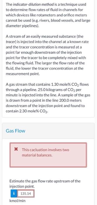 Solved The indicator-dilution method is a technique used to | Chegg.com