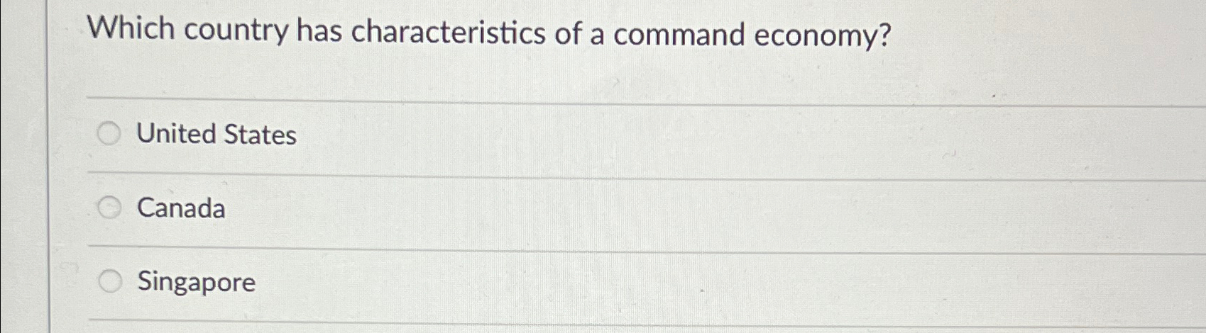 Solved Which country has characteristics of a command | Chegg.com