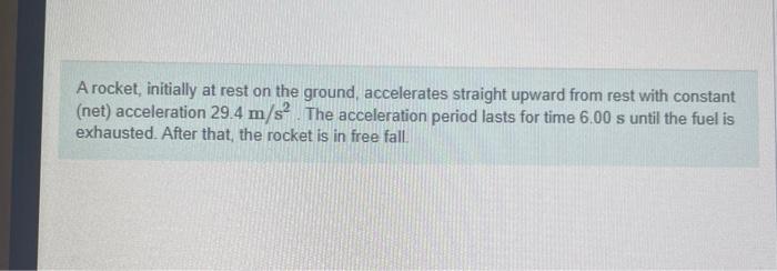Solved A rocket, initially at rest on the ground, | Chegg.com