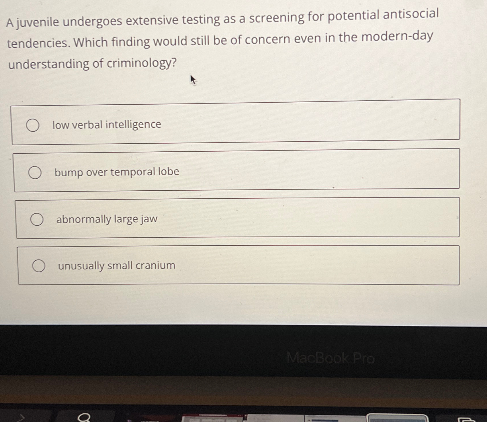 Solved A juvenile undergoes extensive testing as a screening | Chegg.com