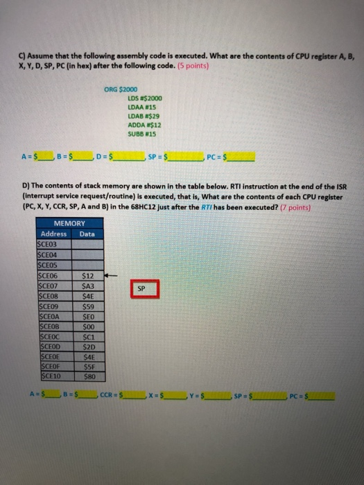 Solved Problem-1. (Write your answers in yellow highlighted | Chegg.com