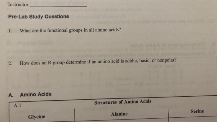 Solved Instructor Pre-Lab Study Questions 1. What are the | Chegg.com