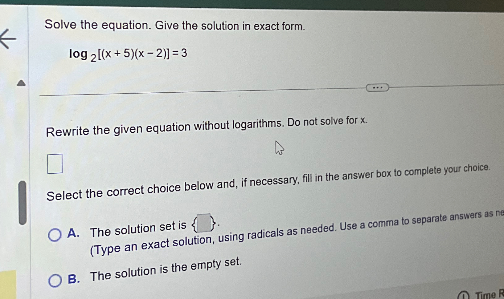 Solved Solve the equation. Give the solution in exact | Chegg.com