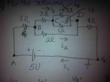 Solved For the following, what is: i1 i2 i3 i4 i5 Va Vb Vc | Chegg.com