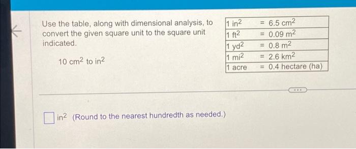 Solved Use the table, along with dimensional analysis, to | Chegg.com