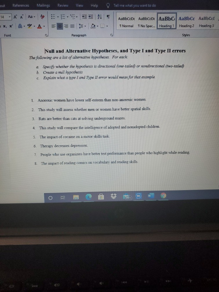 Solved Out References Mailings Review View Help Tell Me What