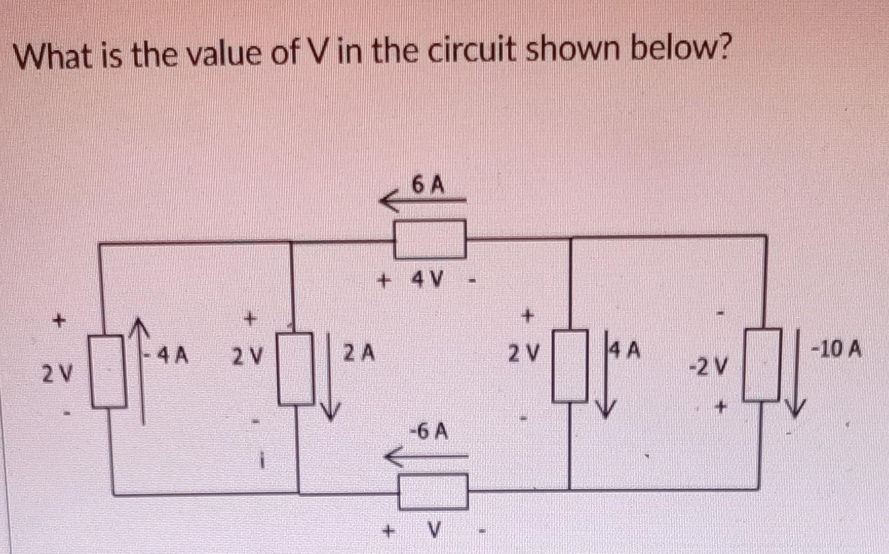 Solved What is the value of V in the circuit shown | Chegg.com