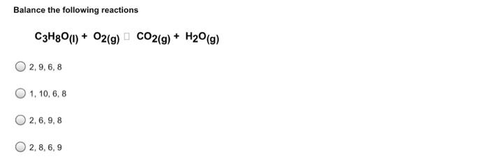 Solved When the equation is correctly balanced using the | Chegg.com
